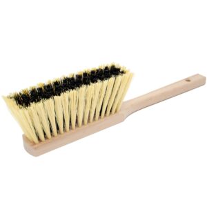 harrison greys cleaning brush, 14.2'' hand broom with medium-soft bristles, wooden handle, multi-purpose dusting brush for home and professional use