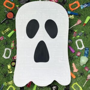 Ghost Halloween Piñata with stick - 17”x10"x 5" Perfect for Halloween Party Decorations, Photo Prop, October Birthday, Funny and Spooky Anniversary - Fits candy/favors: by Get a piñata