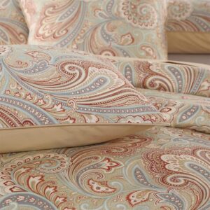 Brandream Duvet Cover King Size Hotel Collections Gold Classy Paisley Regal Themed 3PCS + 2 PCS Standard Pillowcase Set