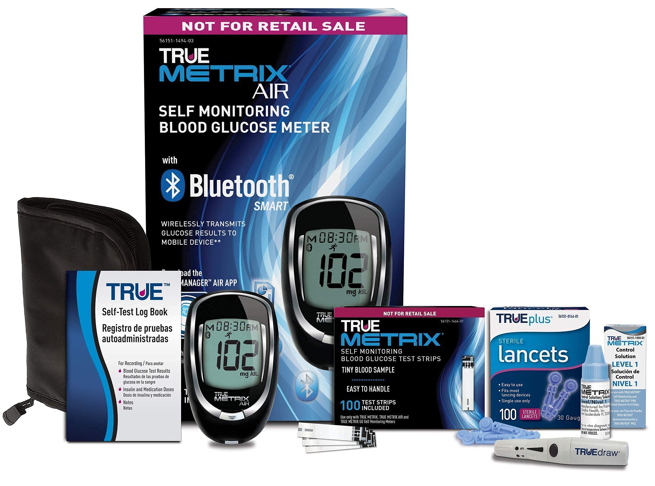 TRUE Metrix® AIR Starter Kit Plus TRUE METRIX® Blood Glucose Test Strips NFRS 100ct - 2 Pack (200 Test Strips)