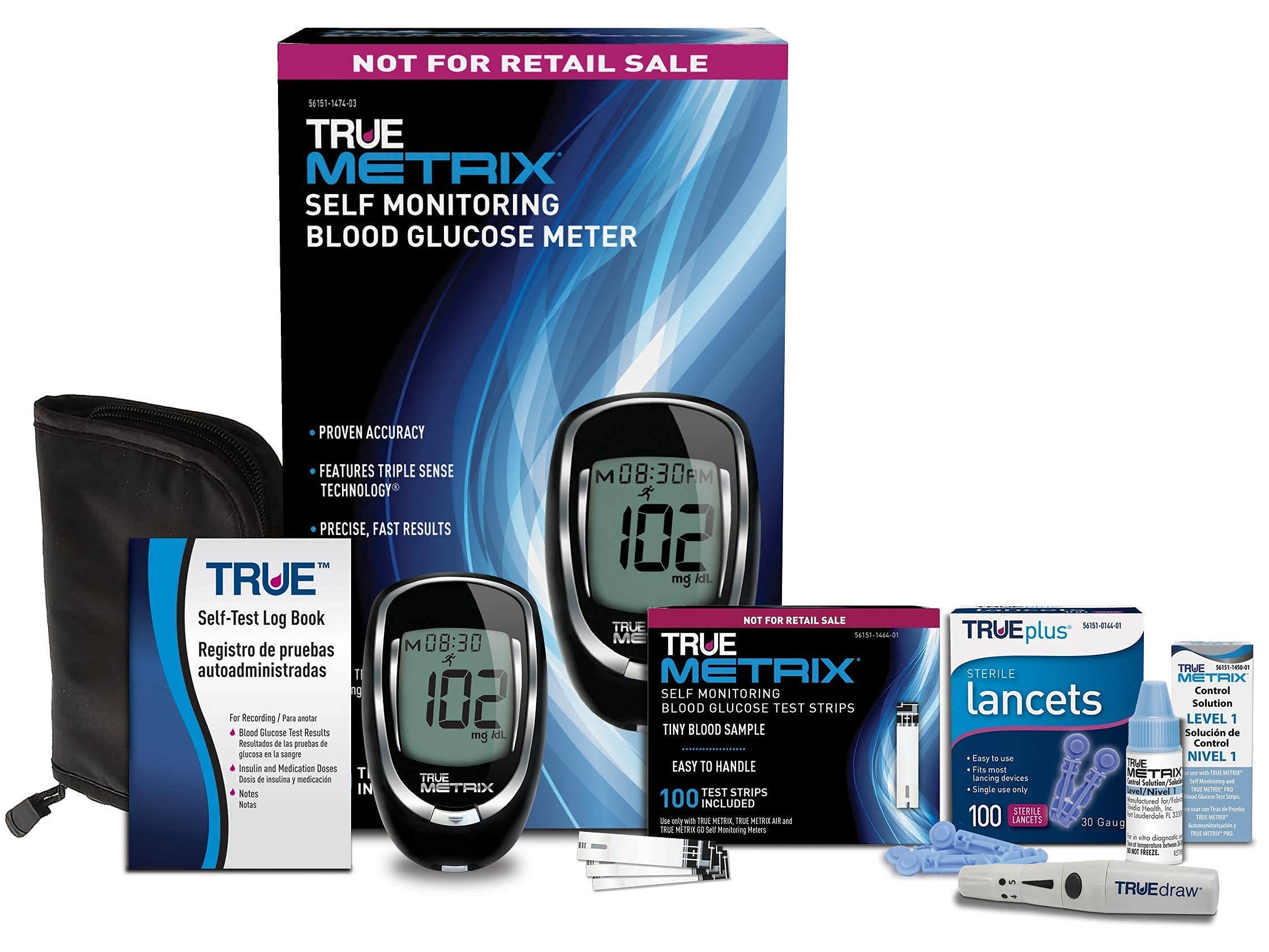 TRUE METRIX® Starter Kit Plus TRUE METRIX® Blood Glucose Test Strips NFRS 100ct - 2 Pack (200 Test Strips)