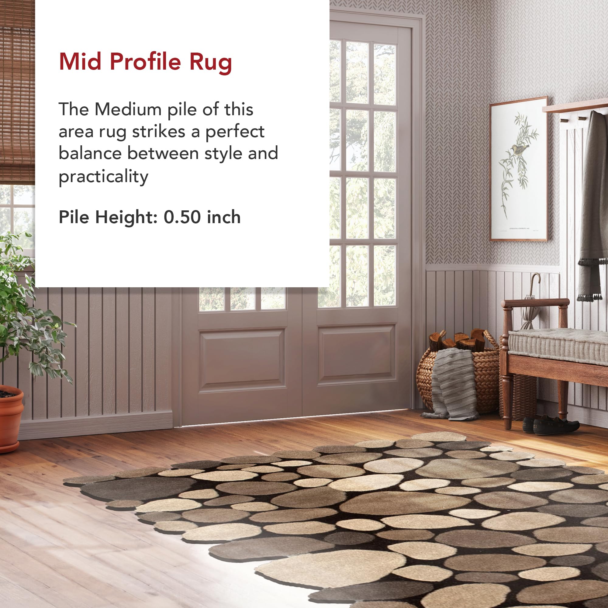 nuLOOM Hand Tufted Pebbles Runner Rug, 2' 6" x 6', Natural