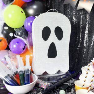 Ghost Halloween Piñata with stick - 17”x10"x 5" Perfect for Halloween Party Decorations, Photo Prop, October Birthday, Funny and Spooky Anniversary - Fits candy/favors: by Get a piñata