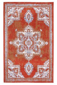 furnish my place bohemian rug - 7 ft. 8 in. x 11 ft, rust, indoor area rug with bordered design, jute backing