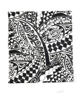 black/white tribal with honu 100% cotton hawaiian print fabric sold by the yard