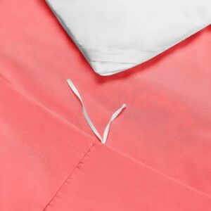 3 Piece Duvet Cover Set with Zipper & Corner Ties 100% Egyptian Cotton 600 Thread Count Ultra Soft and Comfort Duvet Cover(Coral Pink,Queen/Full)