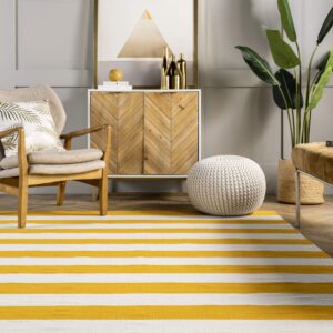 nuLOOM Gracen Cotton Stripe Runner Rug, 2' x 6', Yellow