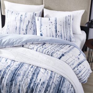 City Scene - King Duvet Cover Set, Reversible Cotton Bedding with Matching Shams, Modern Home Decor (Sokal Blue, King)