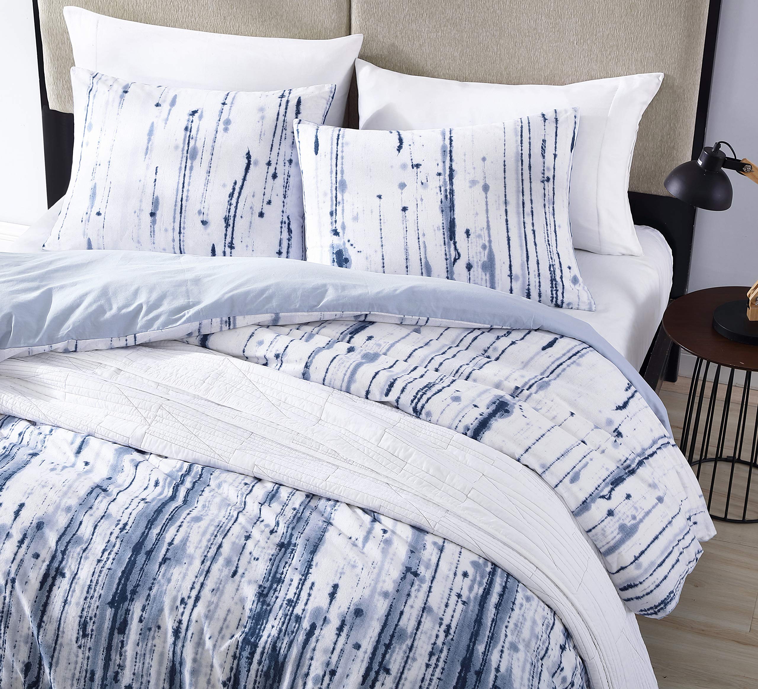 City Scene - King Duvet Cover Set, Reversible Cotton Bedding with Matching Shams, Modern Home Decor (Sokal Blue, King)