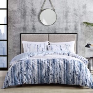 City Scene - King Duvet Cover Set, Reversible Cotton Bedding with Matching Shams, Modern Home Decor (Sokal Blue, King)