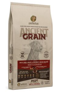 perfectus rich red meat and ancient grain recipe - natural, non gmo, high protein premium dry dog food 25 lbs bag