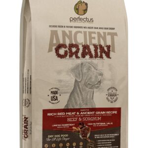 Perfectus Rich Red Meat and Ancient Grain Recipe - Natural, Non GMO, High Protein Premium Dry Dog Food 25 lbs Bag