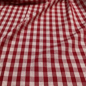 Red Palaka Woven Fabric Hawaiian