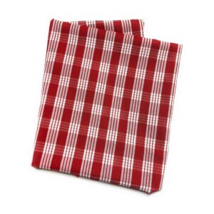 Red Palaka Woven Fabric Hawaiian