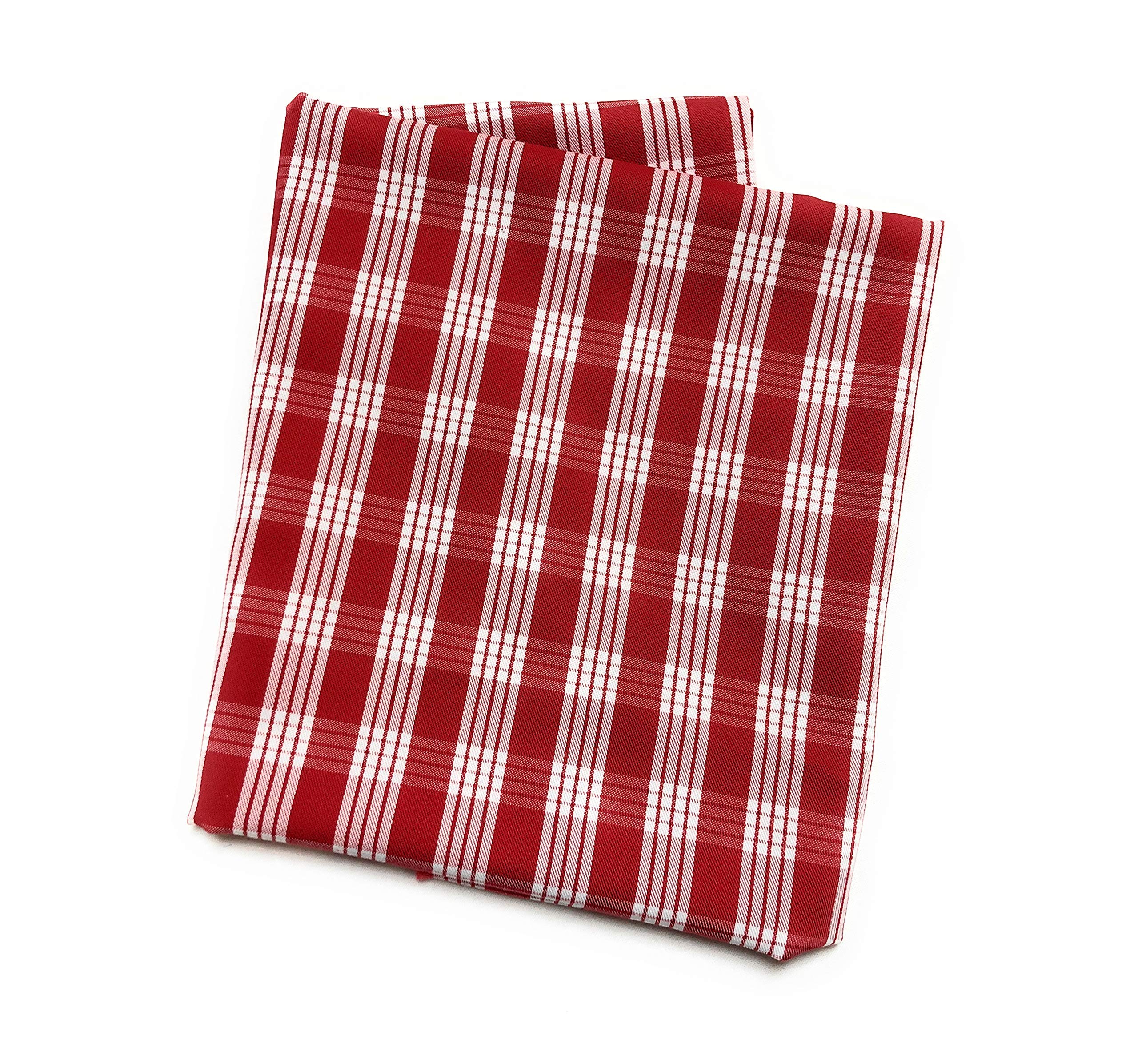 Red Palaka Woven Fabric Hawaiian