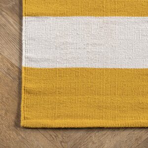 nuLOOM Gracen Cotton Stripe Runner Rug, 2' x 6', Yellow