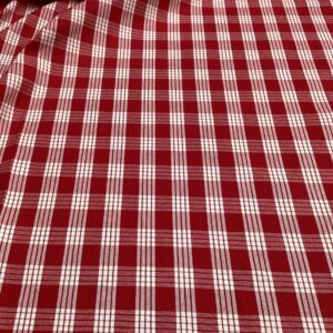 Red Palaka Woven Fabric Hawaiian