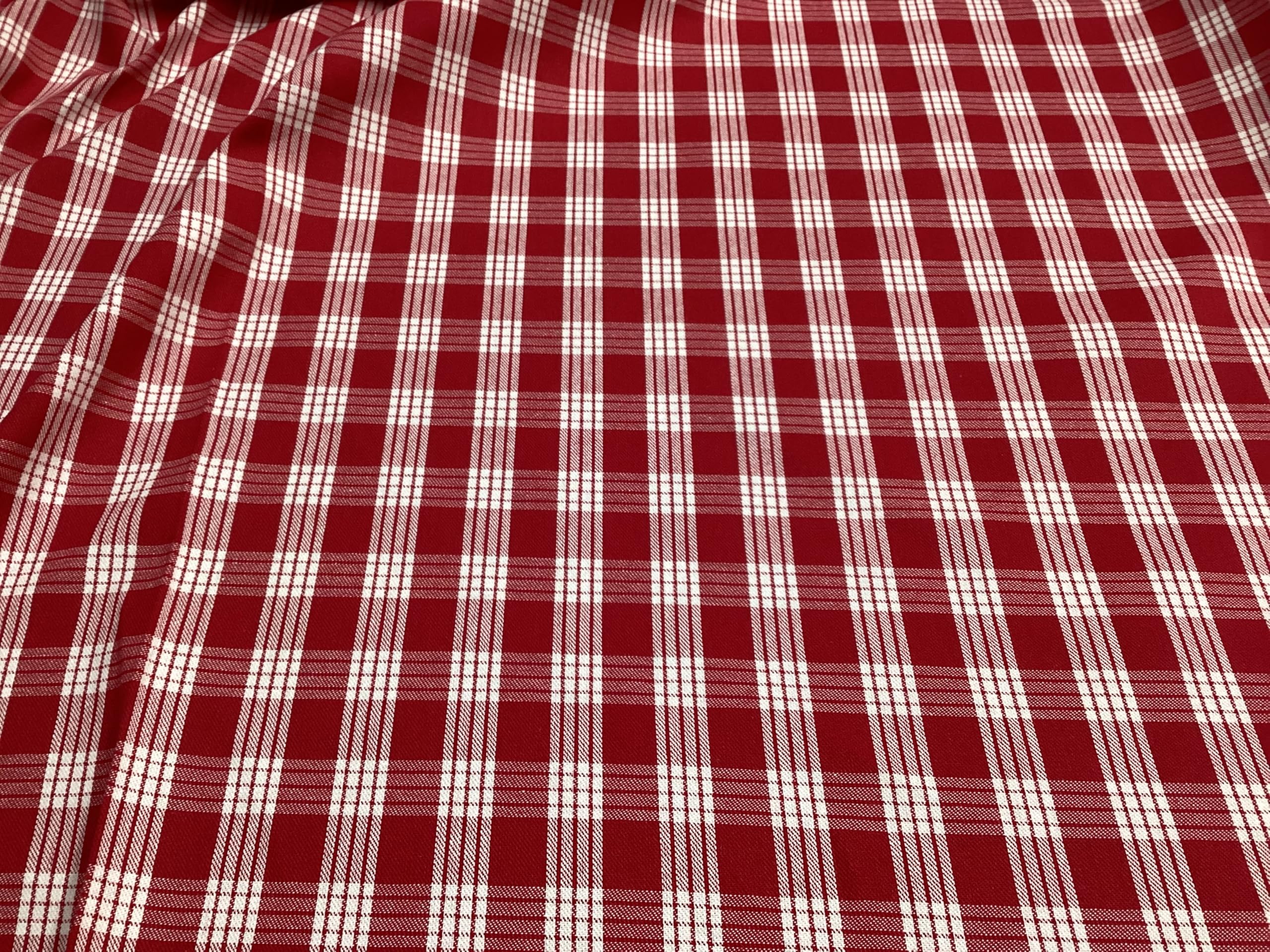 Red Palaka Woven Fabric Hawaiian