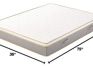 Mellow 10 Inch LAGOM Elite Hybrid Mattress, Made in USA, CertiPUR-US Certified Foams, OEKO-TEX Certified Eco Cover, Green Tea Infused Memory Foam and Pocket Springs, Quilted Comfort Top, Twin