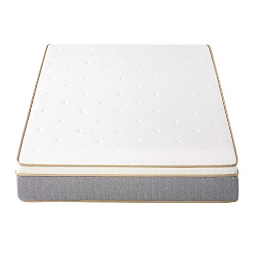 Mellow 10 Inch LAGOM Elite Hybrid Mattress, Made in USA, CertiPUR-US Certified Foams, OEKO-TEX Certified Eco Cover, Green Tea Infused Memory Foam and Pocket Springs, Quilted Comfort Top, Twin