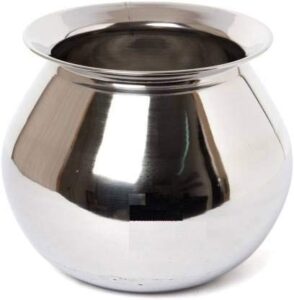 subaa stainless steel pongal pot/gundu/cooker/handi, 4 l, 1 piece (silver)