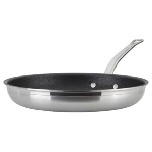 hestan - probond collection - titum 100% triple bonded nonstick stainless steel frying pan, induction cooktop compatible, made without pfoas (12.5-inch)