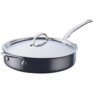 hestan - nanobond collection - stainless steel titanium sauté pan, induction cooktop compatible, 5 quart