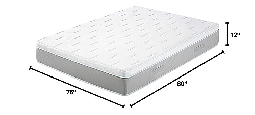 Mellow 12 Inch Olaf Gel Memory Foam Mattress with Cooling Fabric, Made in USA, CertiPUR-US Certified Foams, Oeko-TEX Certified Eco Cover, Quilted Comfort Top, King,Grey