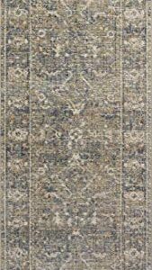 Loloi Chris Loves Julia Rosemarie 7'-10" x 10' Area Rug in Sand/Lagoon - Classic No-Shed Area Rug, Soft Living Room Rug, Antique Inspired Modern Rug for Living Area, Bedroom, Dining Room