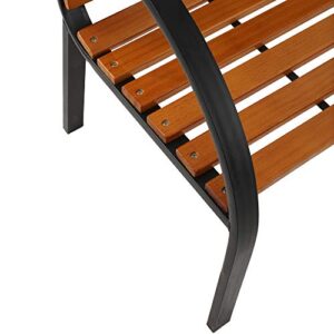 Garden Bench,Outdoor Bench Patio Bench for Metal Bench Park with Armrests Sturdy Hardwood Cast Iron for Yard (48")