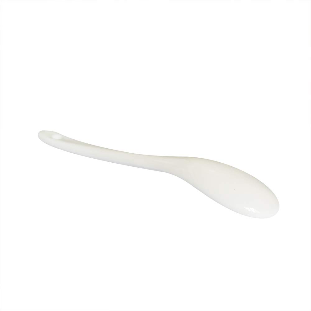 Xmomx 4 pcs Porcelain Egg Spoons Ceramic Spoons White 5 inch Coffee Dessert Yogurt Tea milky tea