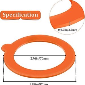 MOYENNE 12 Pcs Rubber Gasket For Glass Jars, Replacement Rubber Seals For Glass Jars Silicone Gasket Mason Jar Rings, Rubber Jar Seals Gasket Ring For Mason Canning Jars (Orange)