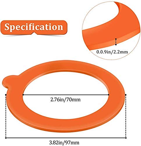 MOYENNE 12 Pcs Rubber Gasket For Glass Jars, Replacement Rubber Seals For Glass Jars Silicone Gasket Mason Jar Rings, Rubber Jar Seals Gasket Ring For Mason Canning Jars (Orange)