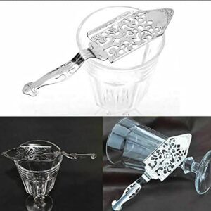 Absinthe Spoon Stainless Steel Absinthe Fountain Accessory Absinthe Dripper for Absinthe Glasses Sugar Cube Silver