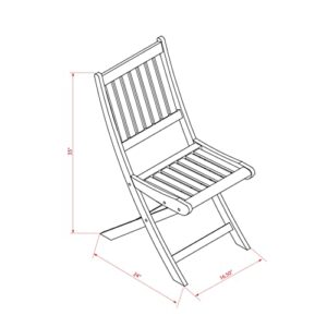 East West Furniture DIDK5CWNA 5 Piece Patio Garden Table Set Includes an Oval Outdoor Acacia Wood Dining Table and 4 Folding Side Chairs, 36x60 Inch, Natural Oil