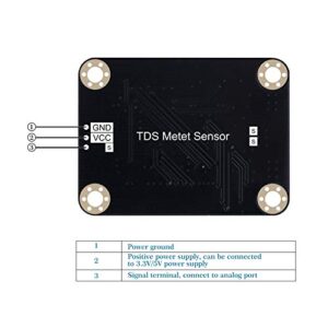 CQRobot TDS (Total Dissolved Solids) Meter Sensor Compatible with Raspberry Pi/Arduino Board. for Liquid Quality Analysis Teaching, Scientific Research, Laboratory, Online Analysis, etc.