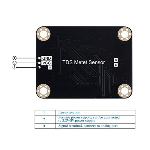 CQRobot TDS (Total Dissolved Solids) Meter Sensor Compatible with Raspberry Pi/Arduino Board. for Liquid Quality Analysis Teaching, Scientific Research, Laboratory, Online Analysis, etc.