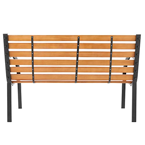 Garden Bench,Outdoor Bench Patio Bench for Metal Bench Park with Armrests Sturdy Hardwood Cast Iron for Yard (48")