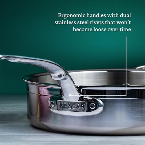 Hestan - ProBond Collection - Professional Clad Stainless Steel Sauté Pan, Induction Cooktop Compatible, 3.5 Quart