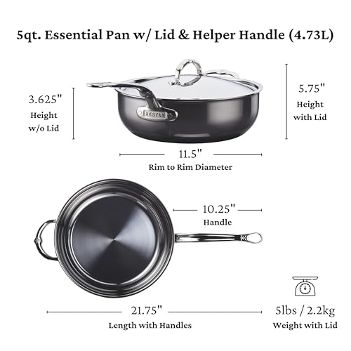 Hestan - NanoBond Collection - Titanium All-In-One Pan, Induction Cooktop Compatible, 5 Quart