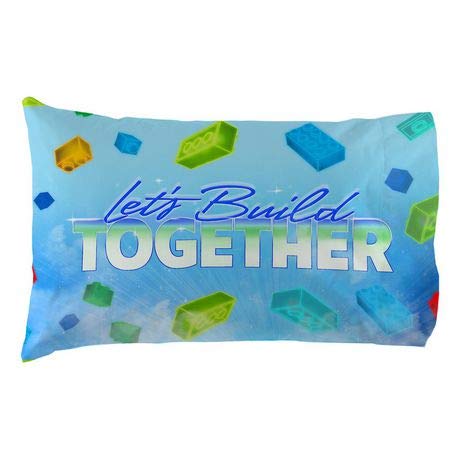 Lego Pillowcase Let's Build Together Reversible Pillowcase for Kids - 20 X 30 Inch (1 Piece Pillow Case Only)