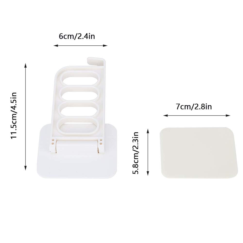 Weiyirot Laundry Rack, Adhesive Laundry Rack, Clothes Hanger Wall Mounted Clothes Dryer Cloth Drying Rack 4Hole Laundry Drying Rack for Bathroom Home Door, Wall(Beige)