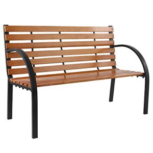 garden bench,outdoor bench patio bench for metal bench park with armrests sturdy hardwood cast iron for yard (48")