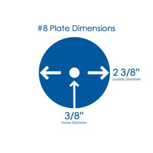 National Band Saw Grinder Plate for #8 Grinders, Fits Most #8 Size Grinders, with 1/8" Holes, Reversible, Stainless Steel - GP8-18