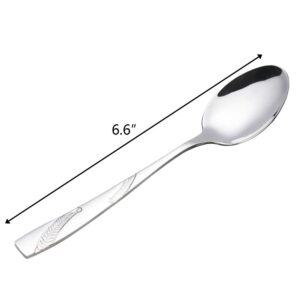 Bringer Dessert Spoons Set of 12, Stainless Steel, 6.6-Inch