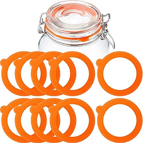 MOYENNE 12 Pcs Rubber Gasket For Glass Jars, Replacement Rubber Seals For Glass Jars Silicone Gasket Mason Jar Rings, Rubber Jar Seals Gasket Ring For Mason Canning Jars (Orange)