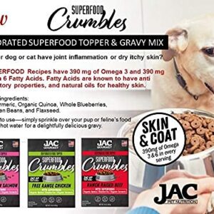 JAC Dog Food Topper and Gravy Mix – Free-Range Chicken with Postbiotics, Meal Enhancement Dog Food (Approximately 30 Servings) Made in The USA