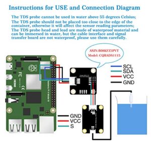 CQRobot TDS (Total Dissolved Solids) Meter Sensor Compatible with Raspberry Pi/Arduino Board. for Liquid Quality Analysis Teaching, Scientific Research, Laboratory, Online Analysis, etc.