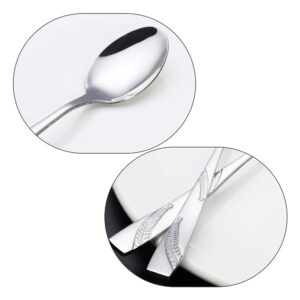 Bringer Dessert Spoons Set of 12, Stainless Steel, 6.6-Inch