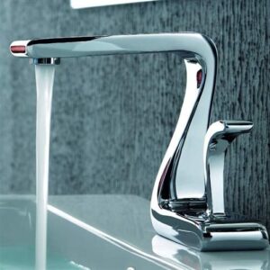 bathselect grohe crane deck mount bathroom & kitchen water faucet - bst2161gb luxury mixer faucet with single handle for hot and cold water and matching pop-up drain (not included) - chrome finish